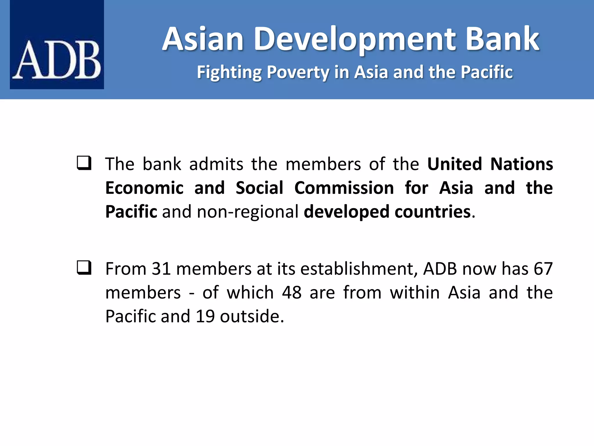 Asian development bank (ADB) | PPTX