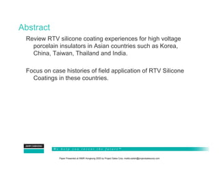 Asian Experience With Rtv Silicone Coatings | PDF