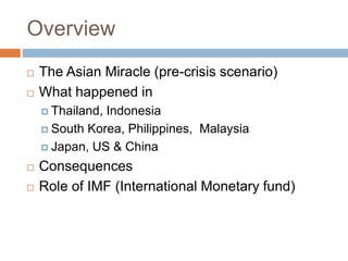 Asian financial crisis | PPTX | Financial Crisis | Economy