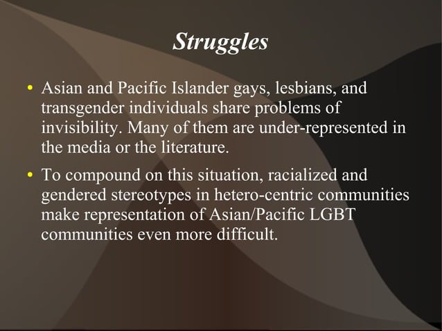 Asian lgbt gender presentation | ODP