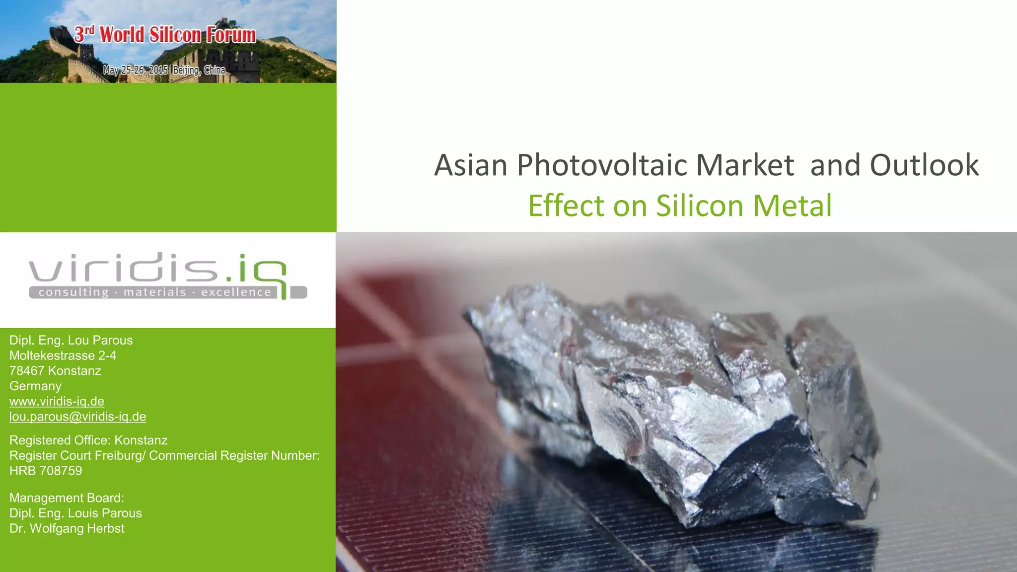 Asian metals silicon forum 2015 china | PDF