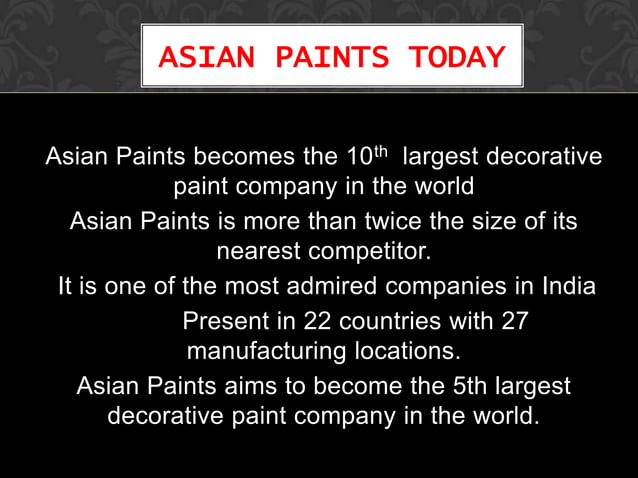 Asian paint's. | PPT
