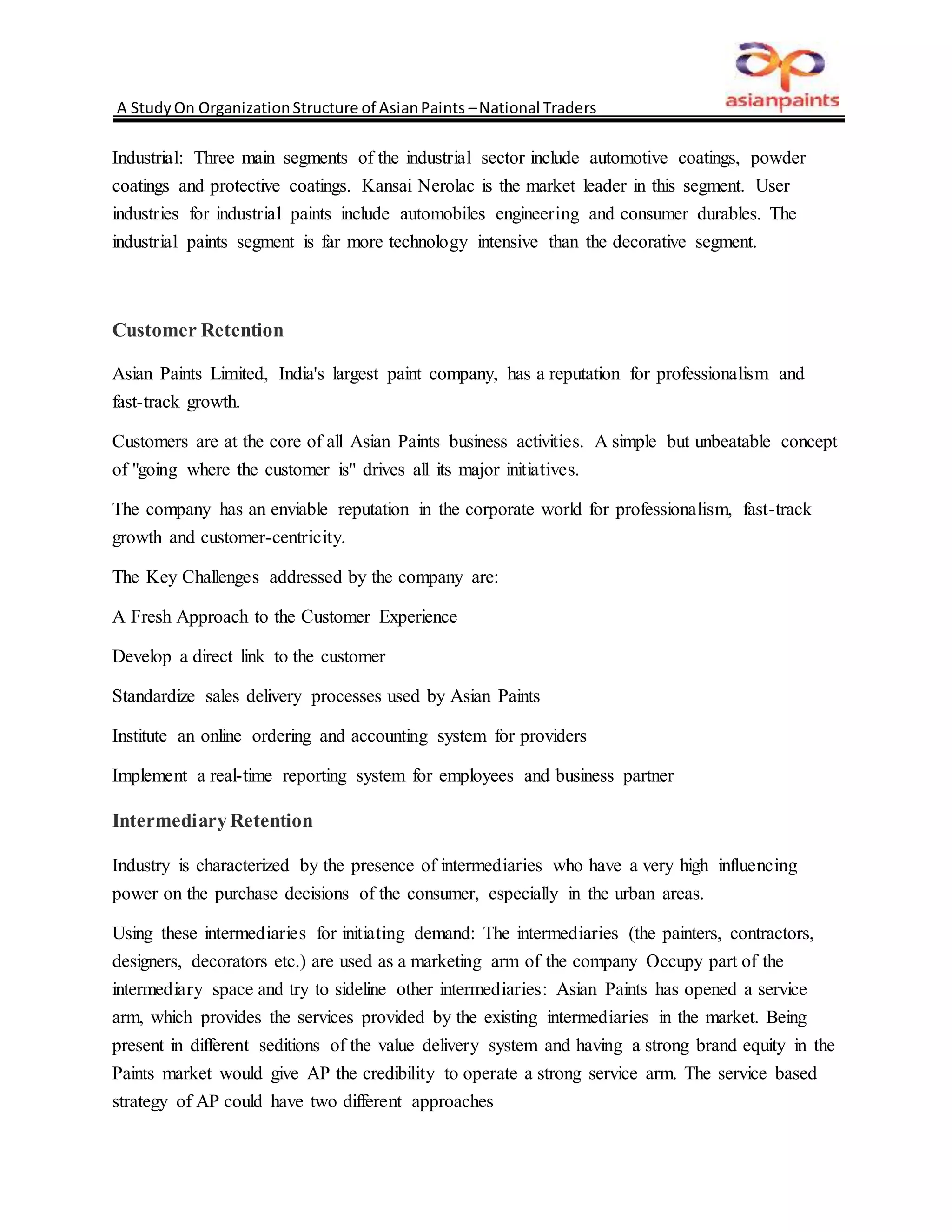 MBA Asian paints porject | DOCX