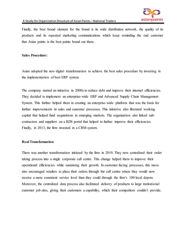 MBA Asian paints porject | DOCX