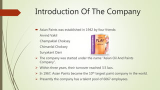 Asian paints Marketing Management Presentation | PPTX