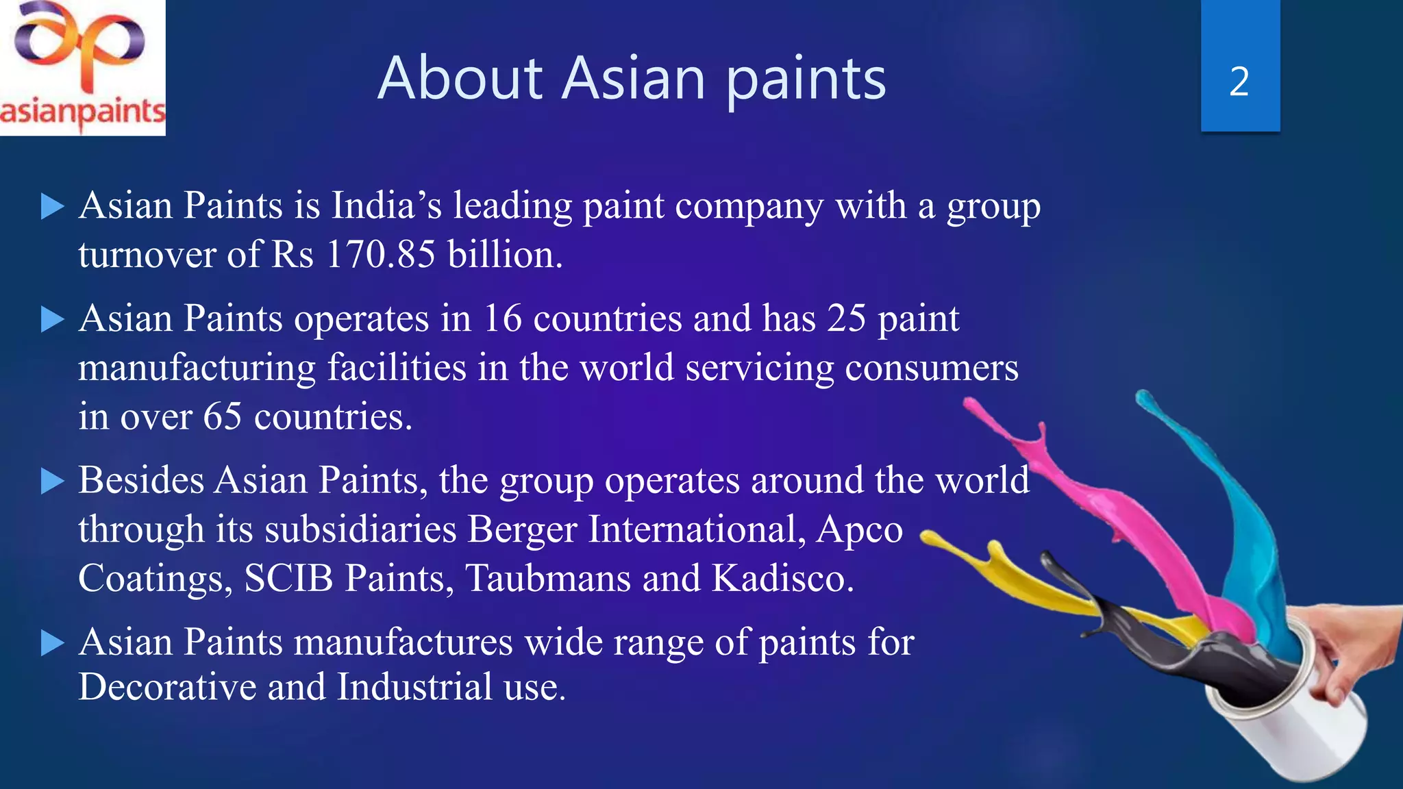 Asian paints- Product mix | PPTX