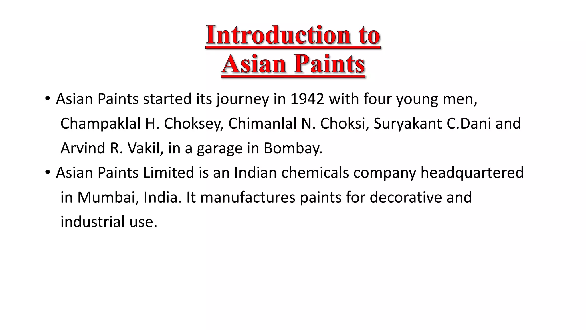 Asian paints | PPTX