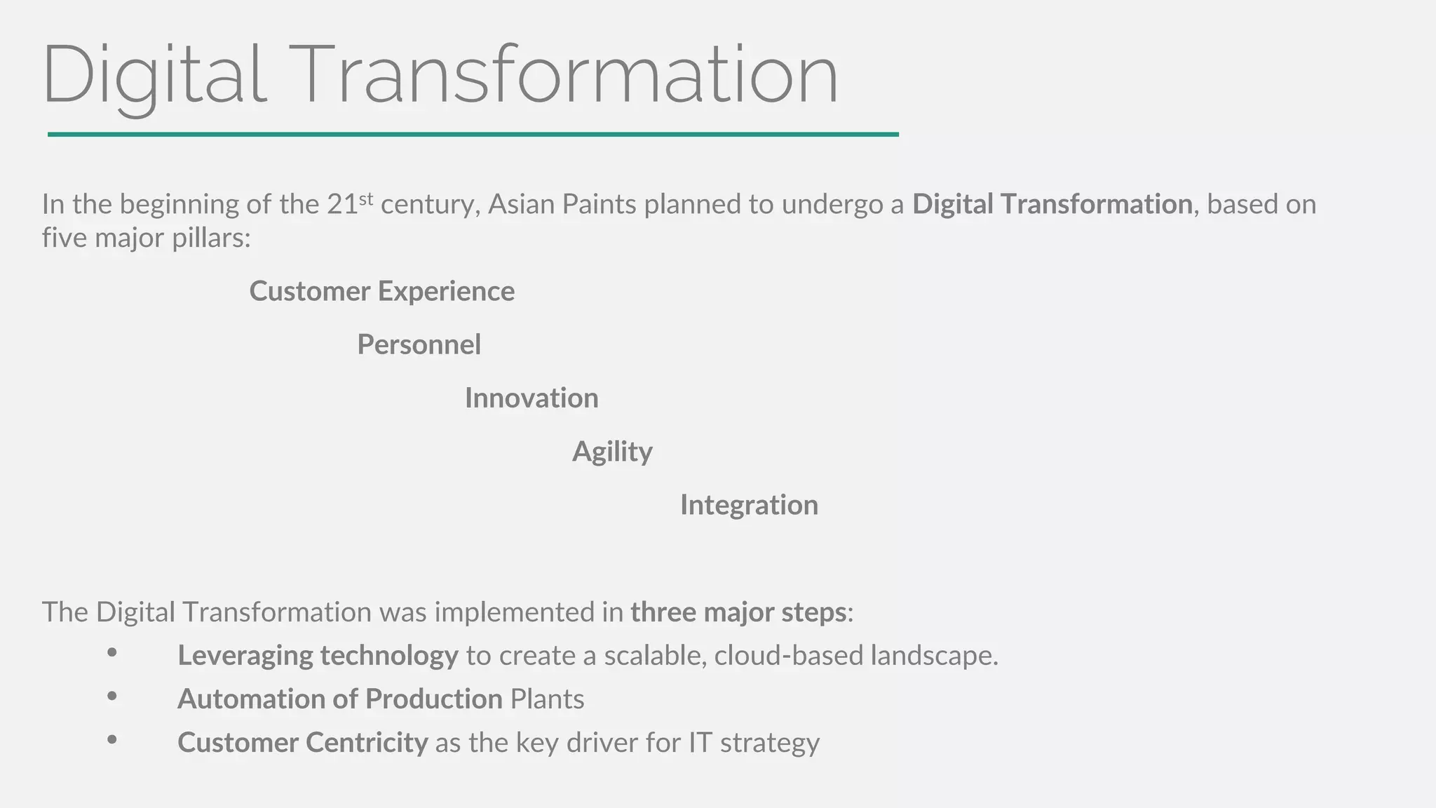 Asian Paints - Digital Transformation | PDF