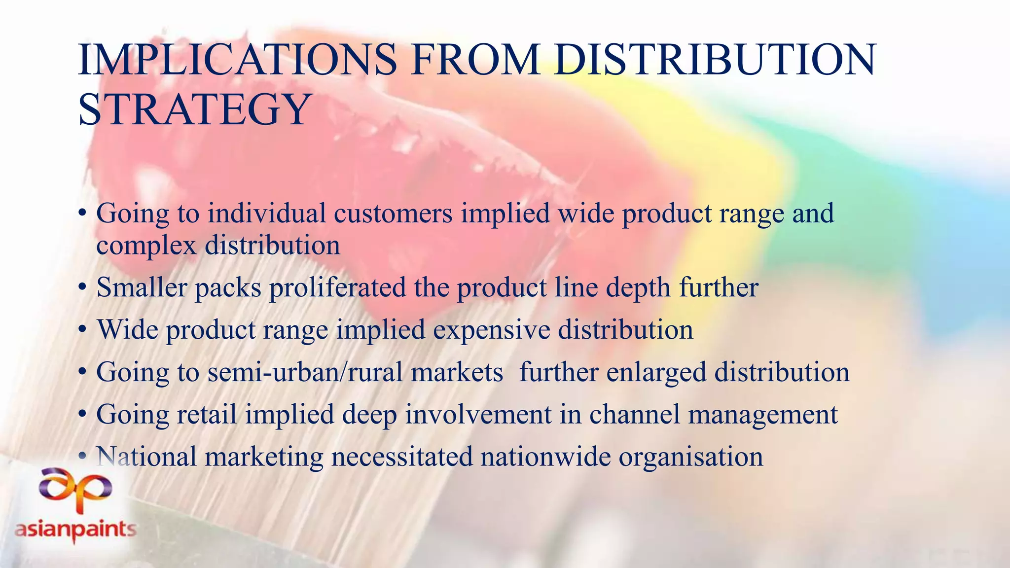 Asian paints Sales and Distribution strategy | PPTX