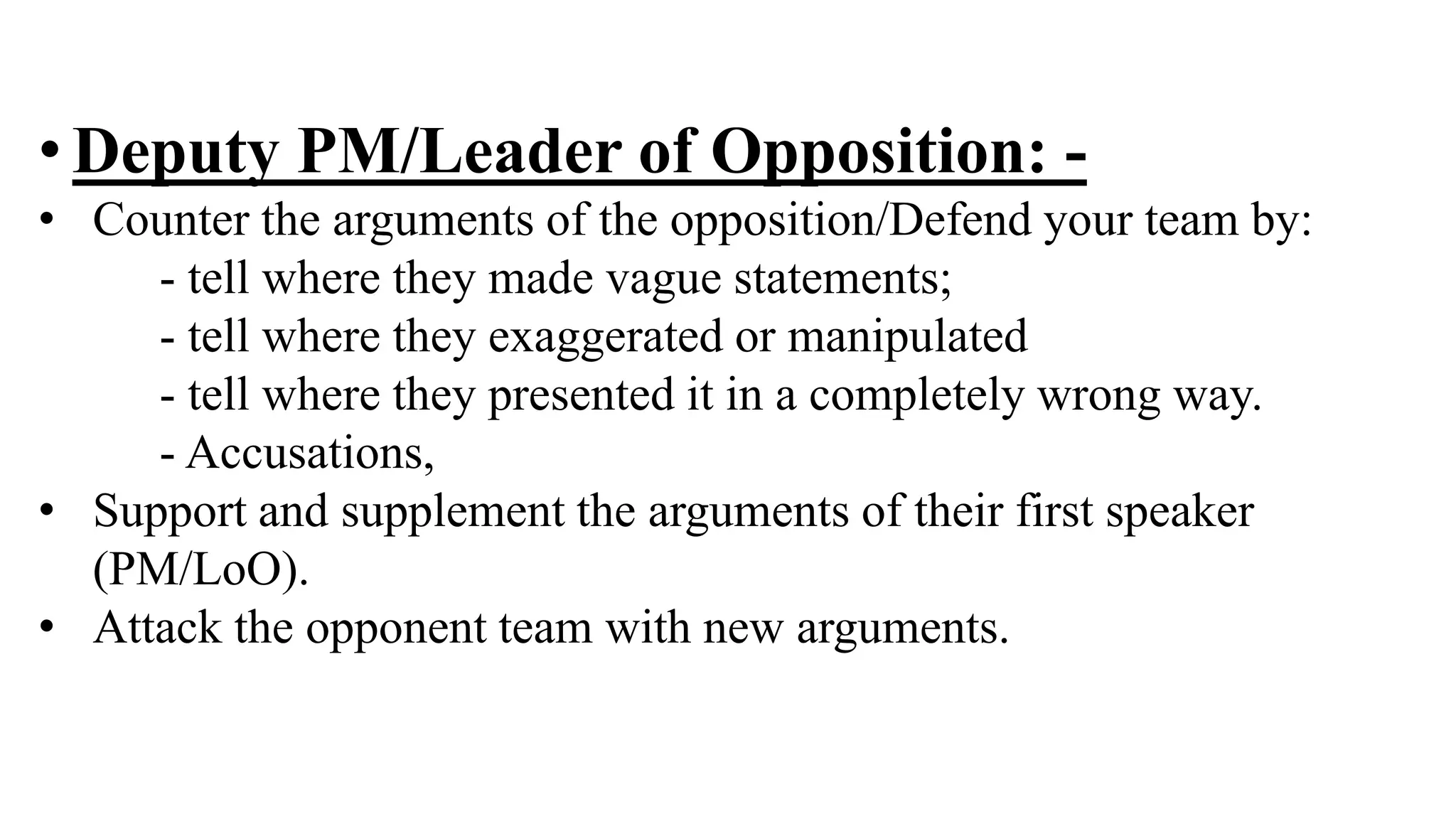 Asian parliamentary debate: Format, Roles of speaker, victory hacks. | PPTX