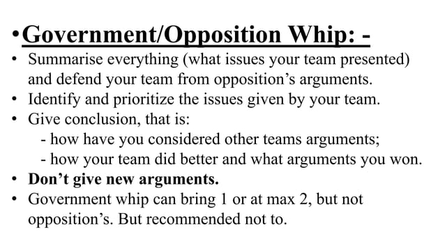 Asian parliamentary debate: Format, Roles of speaker, victory hacks ...