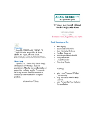 Asian secret | PDF | Nutrition | Healthy Living