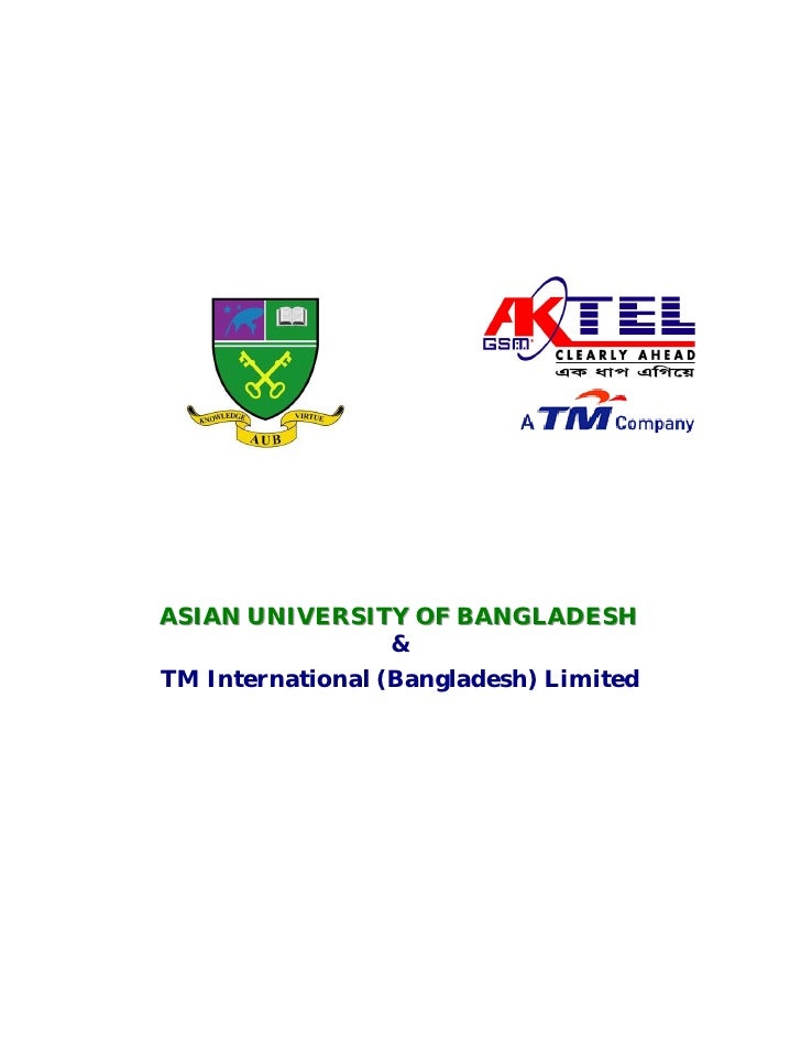 Asian University Of Bangladesh And Aktel