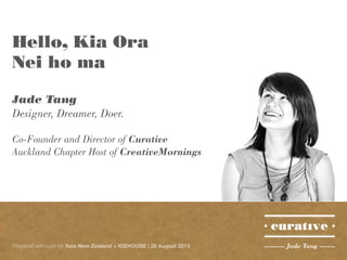 Asia NZ Start Up Secrets : Jade Tang | PDF