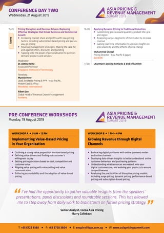 Asia Pricing & Revenue Management Summit 2019 | PDF