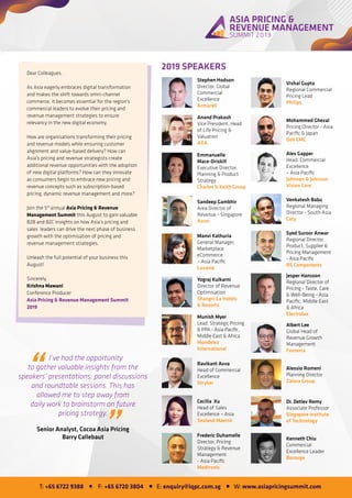 Asia pricing & Revenue summit 2019 | PDF | Business Expos & Conferences ...