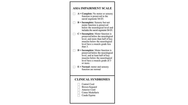 ASIA Scale.pptx | Death, Injury, or Military Conflict | Sensitive Topics