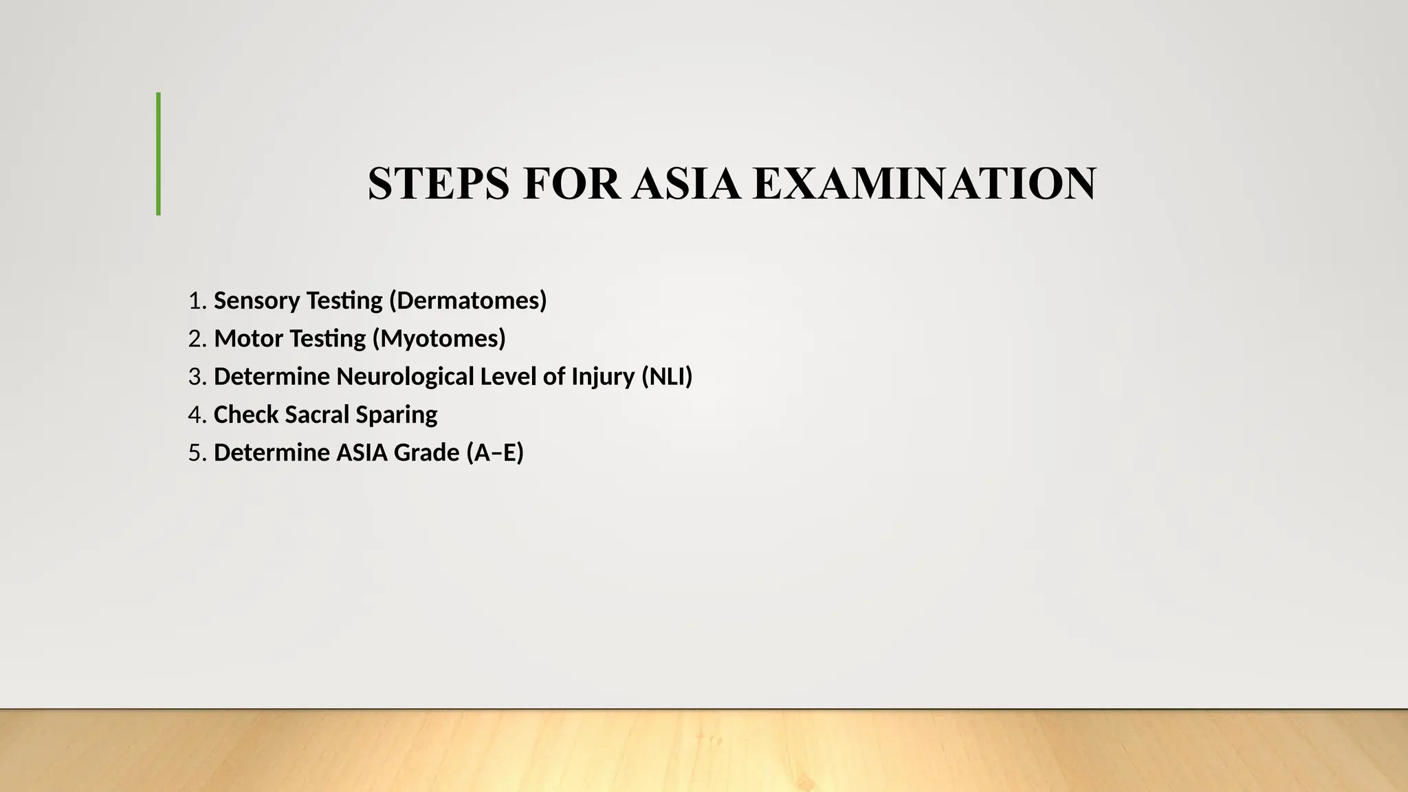 American Spinal Injury Association Impairment Scale -ASIA Scale | PPTX