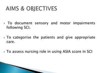 Computerised Asia scoring for SCI- Nursing role | PPT