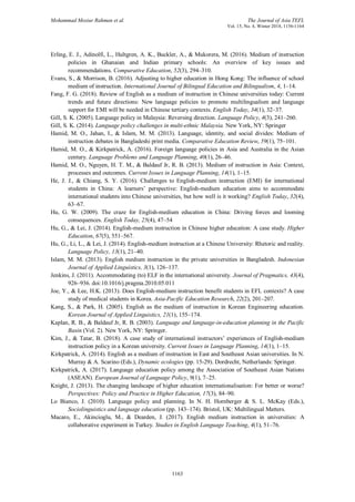 English Medium Instruction Innovation in Higher Education: Evidence ...