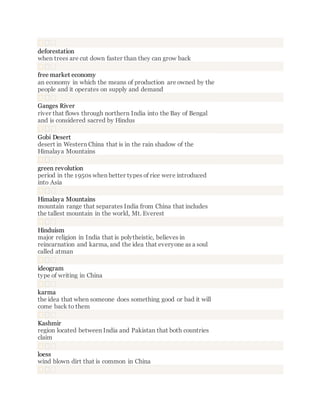 Asia vocabulary | DOCX