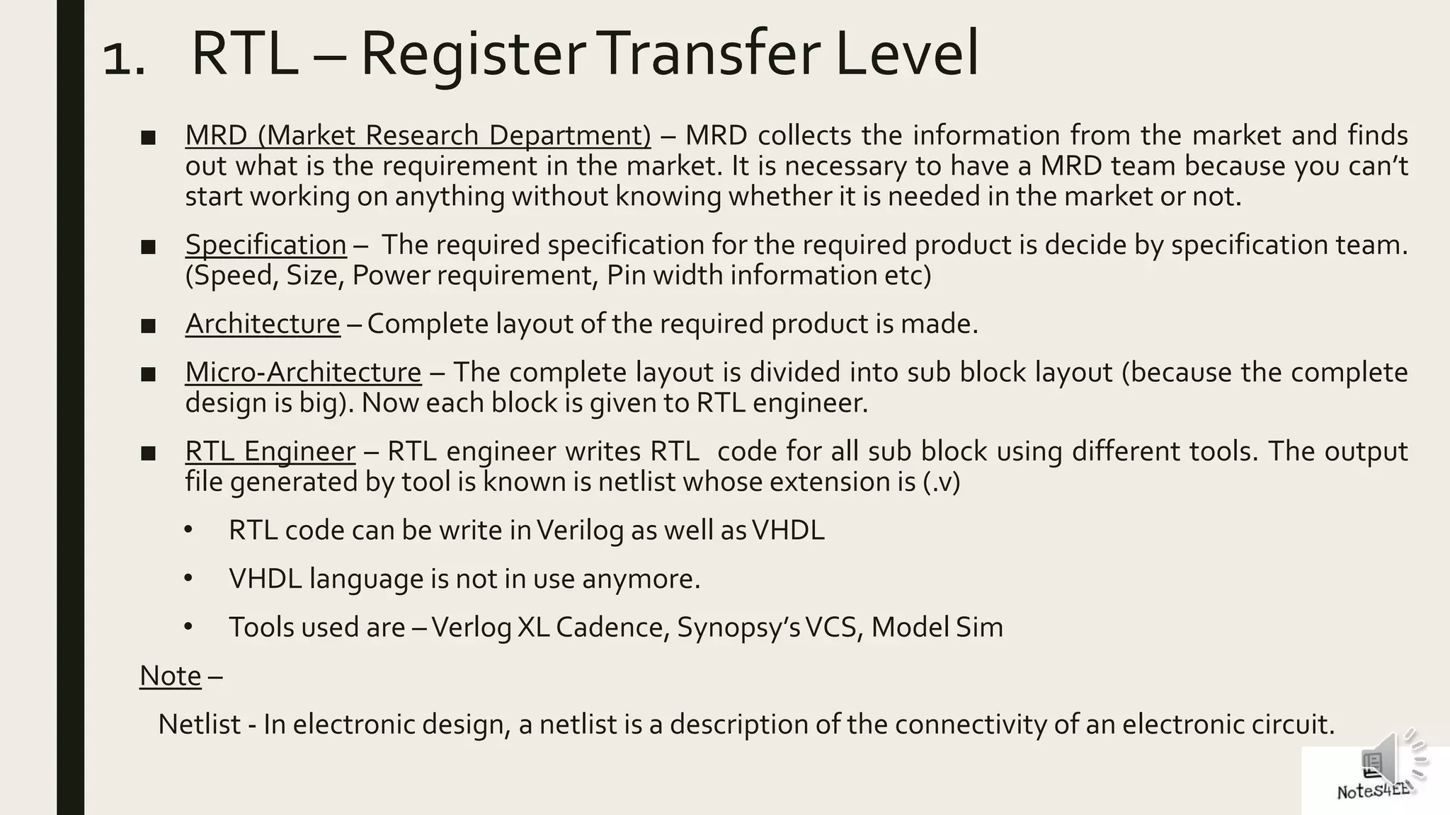ASIC Design Flow | Physical Design | VLSI | PPTX