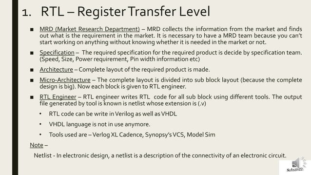 ASIC Design Flow | Physical Design | VLSI | PPTX | Programming Languages | Computing