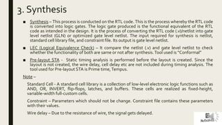 ASIC Design Flow | Physical Design | VLSI | PPTX