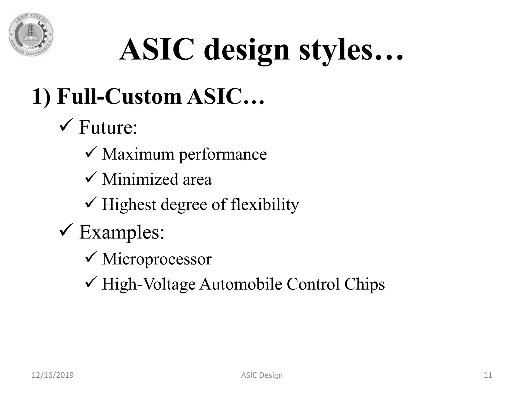 Asic design | PPTX | Computing | Technology & Computing