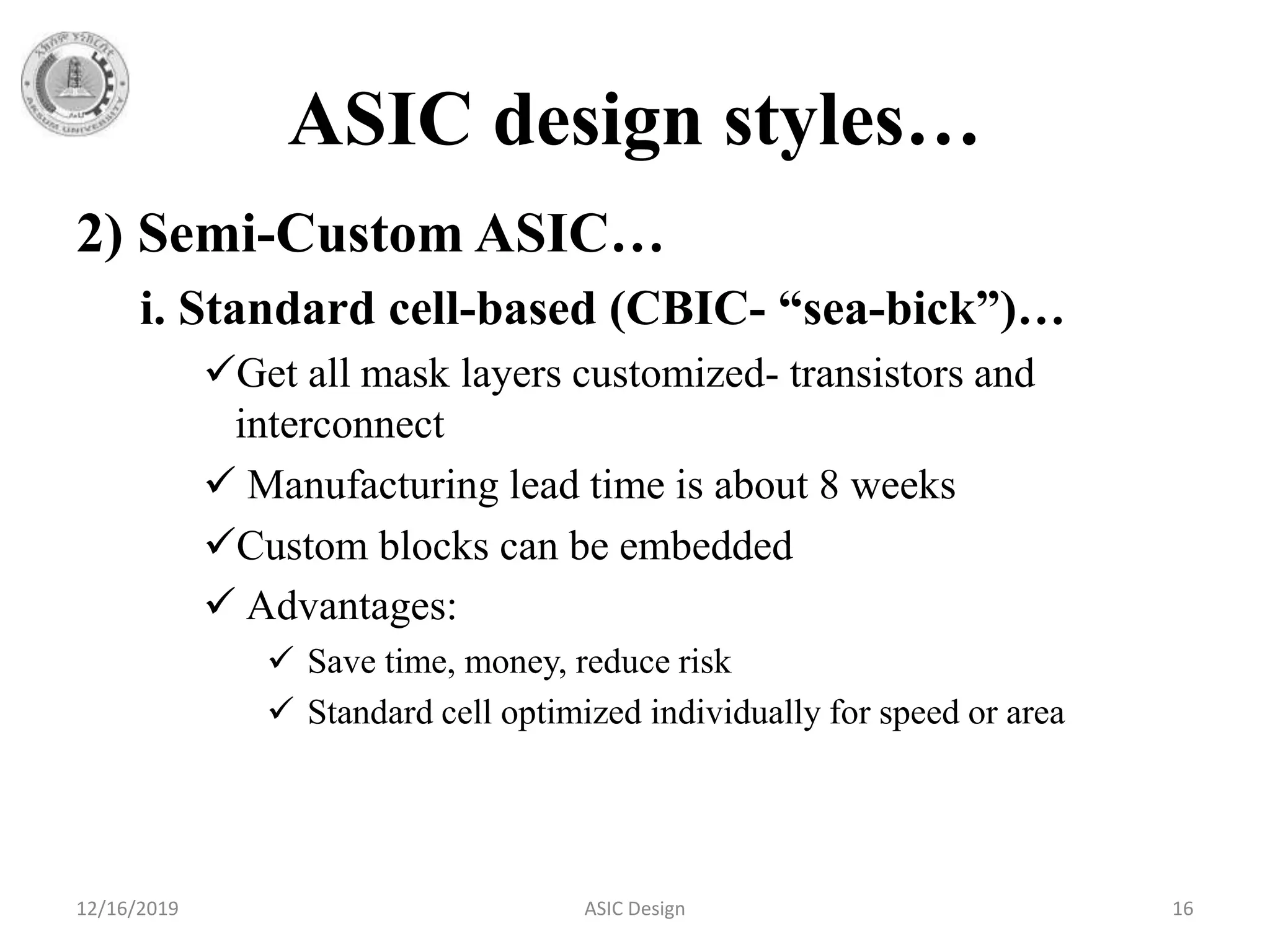 Asic design | PPTX | Computing | Technology & Computing