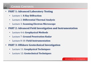 Advanced Subsurface Investigation Course | PPT