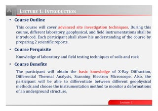Advanced Subsurface Investigation Course | PPT