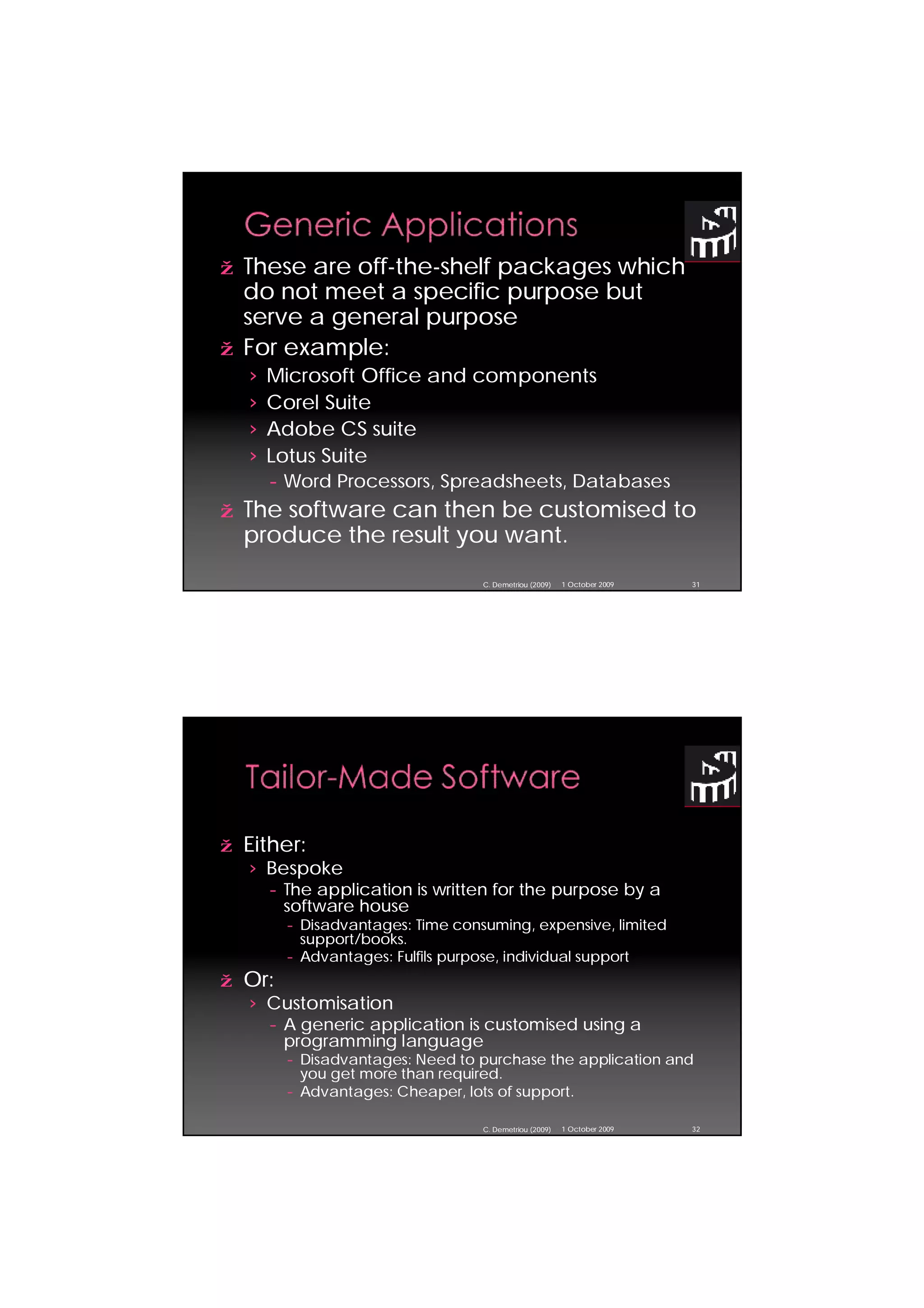 AS ICT (OCR) G061 3.1.2 Sofware & Hardware Components lesson slides | PDF