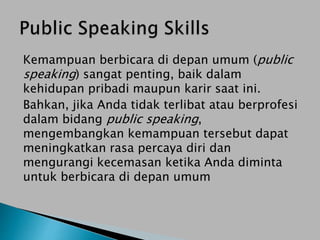 public speaking skills | PPTX