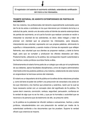 Asiento extemporaneo de partida de nacimiento en el registro civil de ...