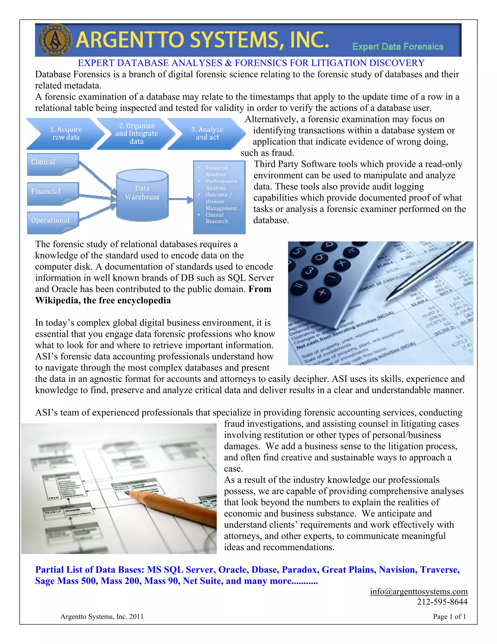 Argentto Expert Data Forensics | PDF