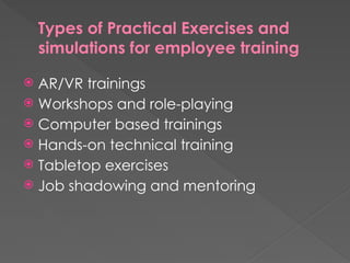 Paractical exercises and simulations for employees. HRM | PPT