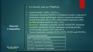 Asif akbari bem711 transparent aluminium | PPTX | Chemistry | Science