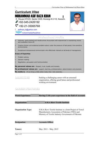 Asif curriculum vitae | DOC
