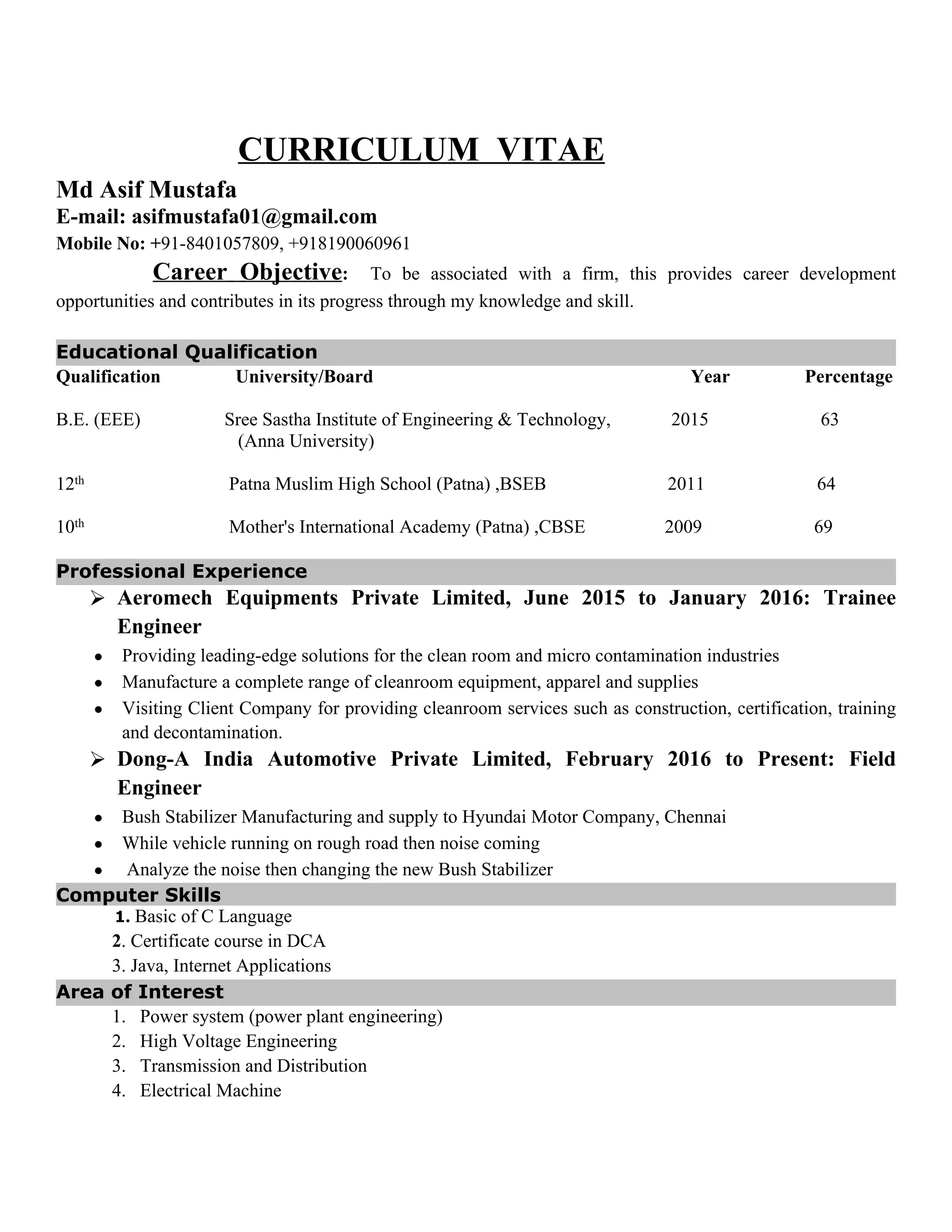Asif cv | PDF