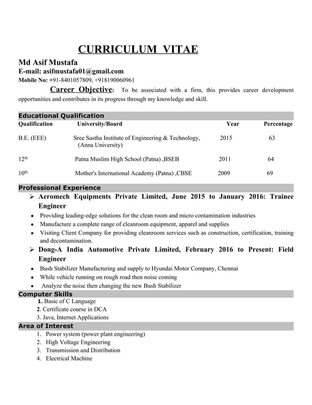 Asif cv | PDF