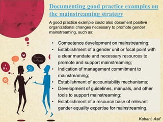 Asif kabani gender mainstreaming strategy towards documenting good ...