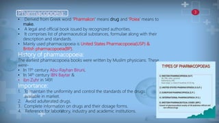 Hisrory of pharmacy, pharmacopoeia,codex,code of conduct | PPTX