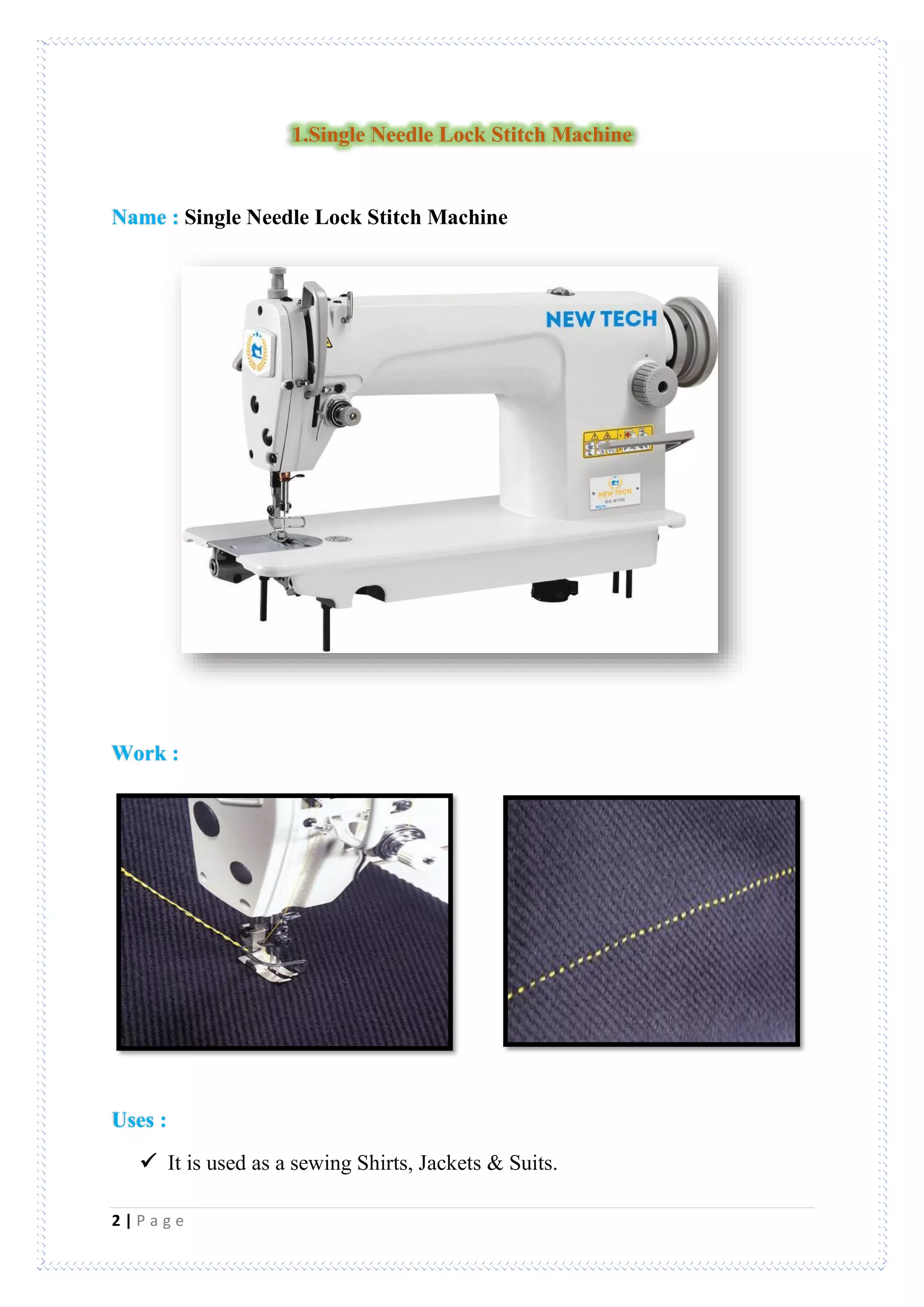 Different Types Of Industrial Sewing Machine & Their Uses. | PDF