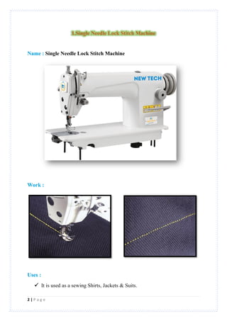 Different Types Of Industrial Sewing Machine & Their Uses. | PDF