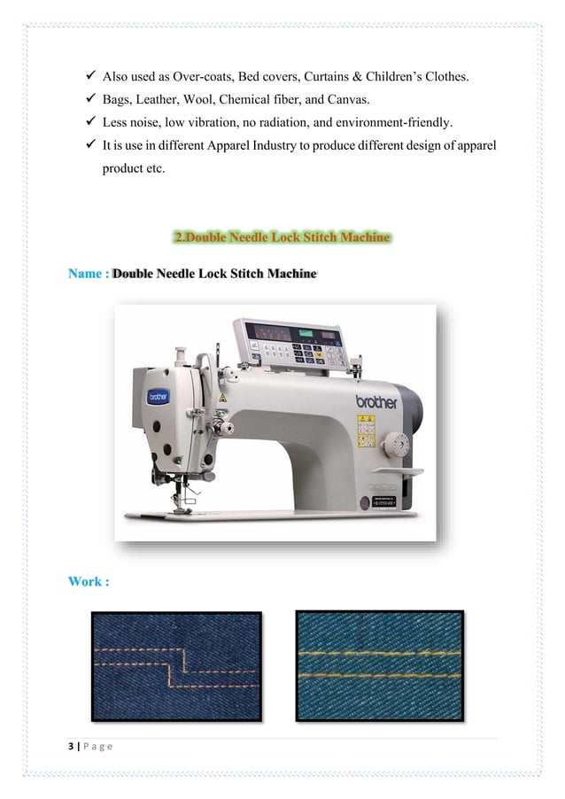 Different Types Of Industrial Sewing Machine & Their Uses. | PDF