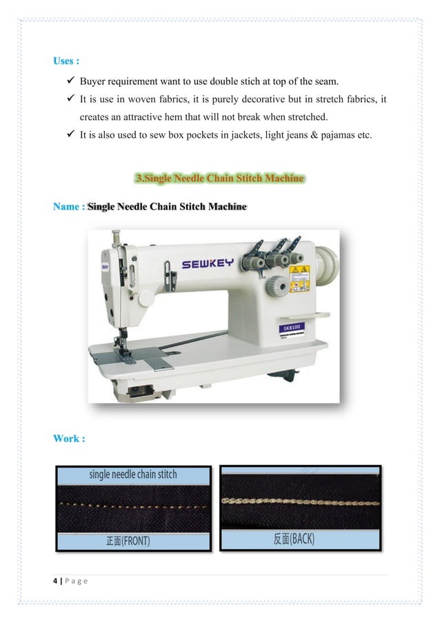 Different Types Of Industrial Sewing Machine & Their Uses. | PDF