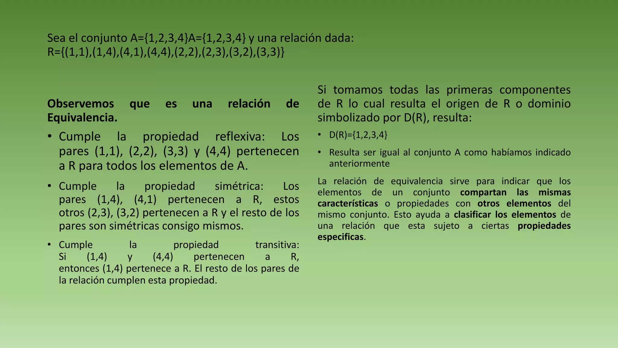 relacion de equivalencia | PPTX | Educational Assessment | Education