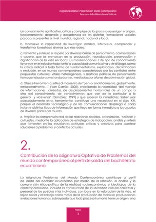 Asignatura optativa-problemas-del-mundo-contemporaneo-3 bgu | PDF