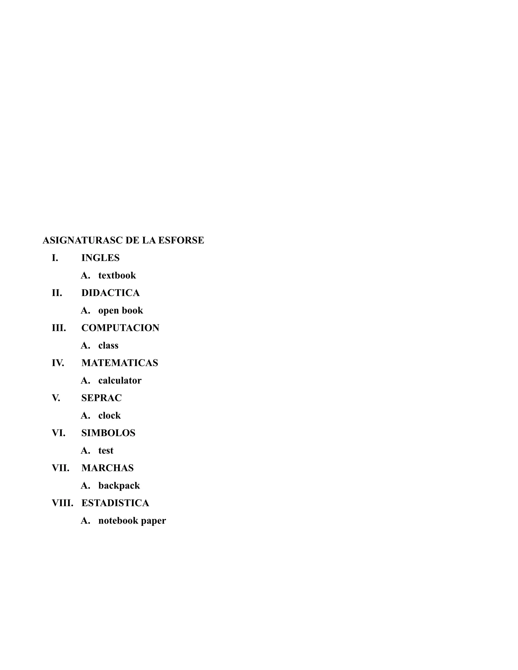 Asignaturasc de la esforse | DOC